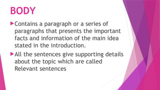 Informative writing topic for grade nine | PPTX