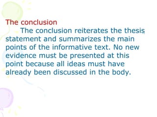 informative writing techniques.powerpoint presentation | PPT