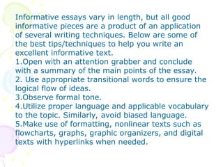 informative writing techniques.powerpoint presentation | PPT