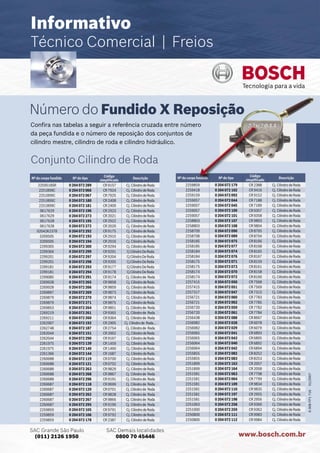 INFORMATIVO BOSCH -CILINDROS(CONVERSÃO) | PDF