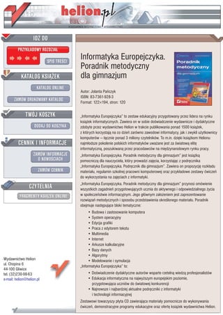 Informatyka Europejczyka. Poradnik metodyczny dla gimnazjum | PDF