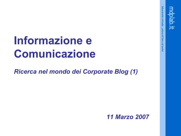 Informazione e Comunicazione | PPT