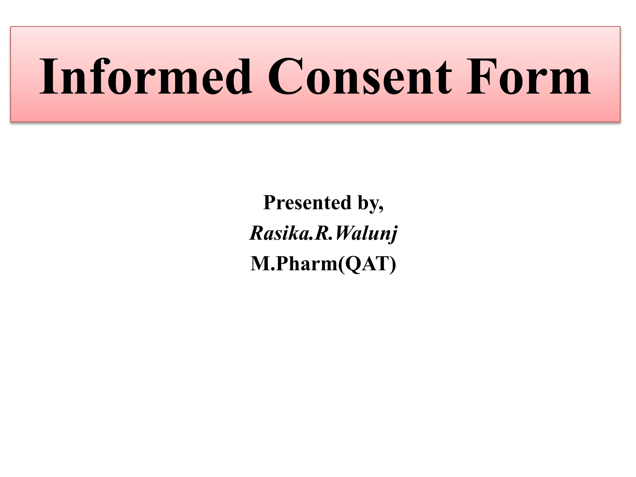 Inform consents form | PPT