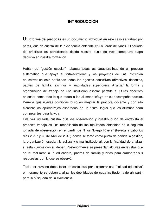 Introduccion De Un Informe