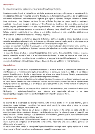 Informe carga eléctrica y ley de coulomb Física | DOCX