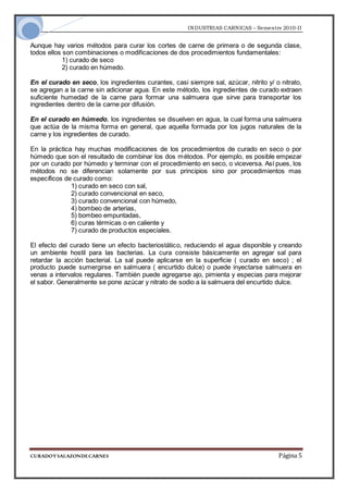 Informe curado y salado de carnes | DOC
