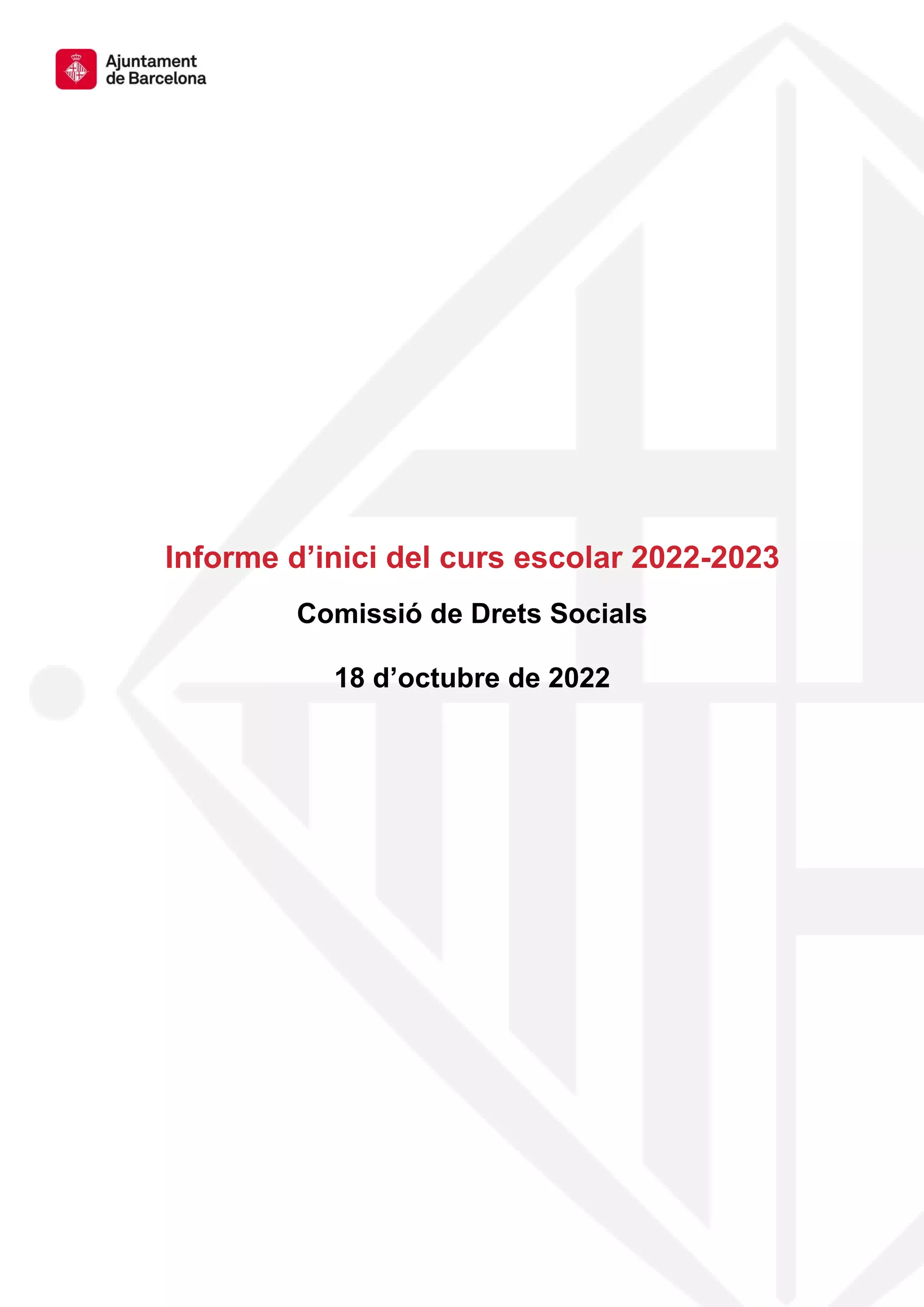 Informe d’inici del curs escolar 2022-2023 | PDF