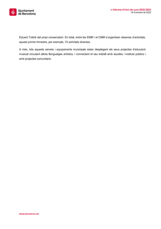 Informe d’inici del curs escolar 2022-2023 | PDF