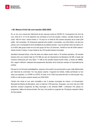 Informe d’inici del curs escolar 2022-2023 | PDF