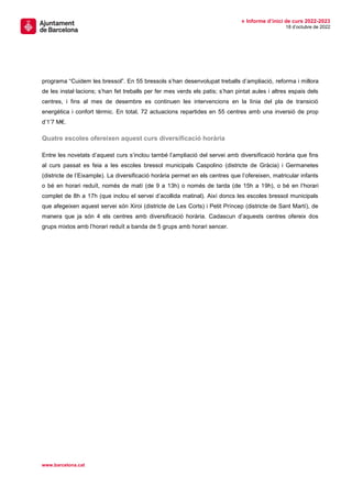 Informe d’inici del curs escolar 2022-2023 | PDF