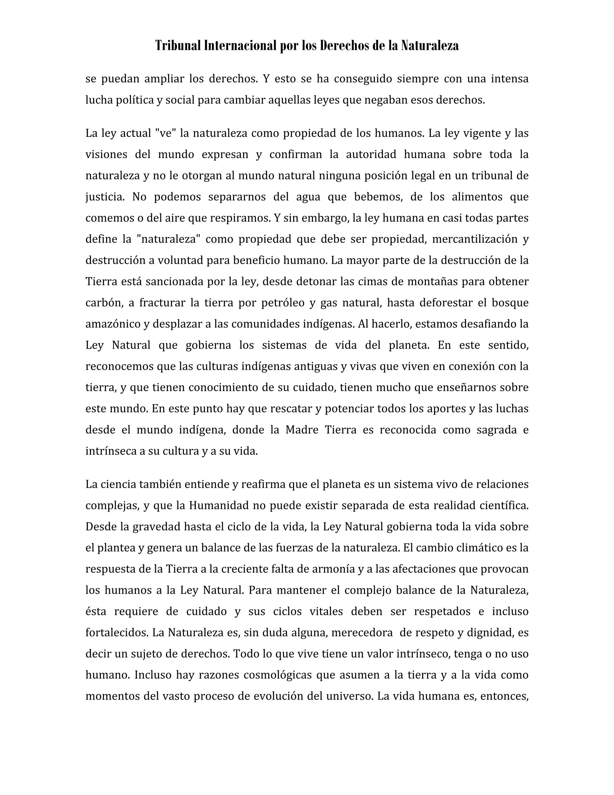 Informe sobre el caso Territorio Indígena y Parque Nacional Isiboro ...