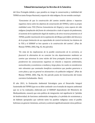 Informe sobre el caso Territorio Indígena y Parque Nacional Isiboro ...