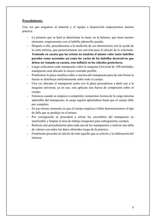 ENSAYO DE COMPRESION SOBRE MAMPUESTOS | DOCX