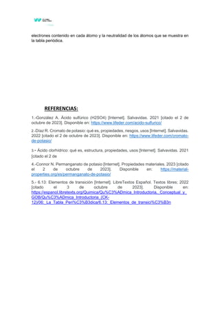 informe 6 metales de transición frágiles | DOCX