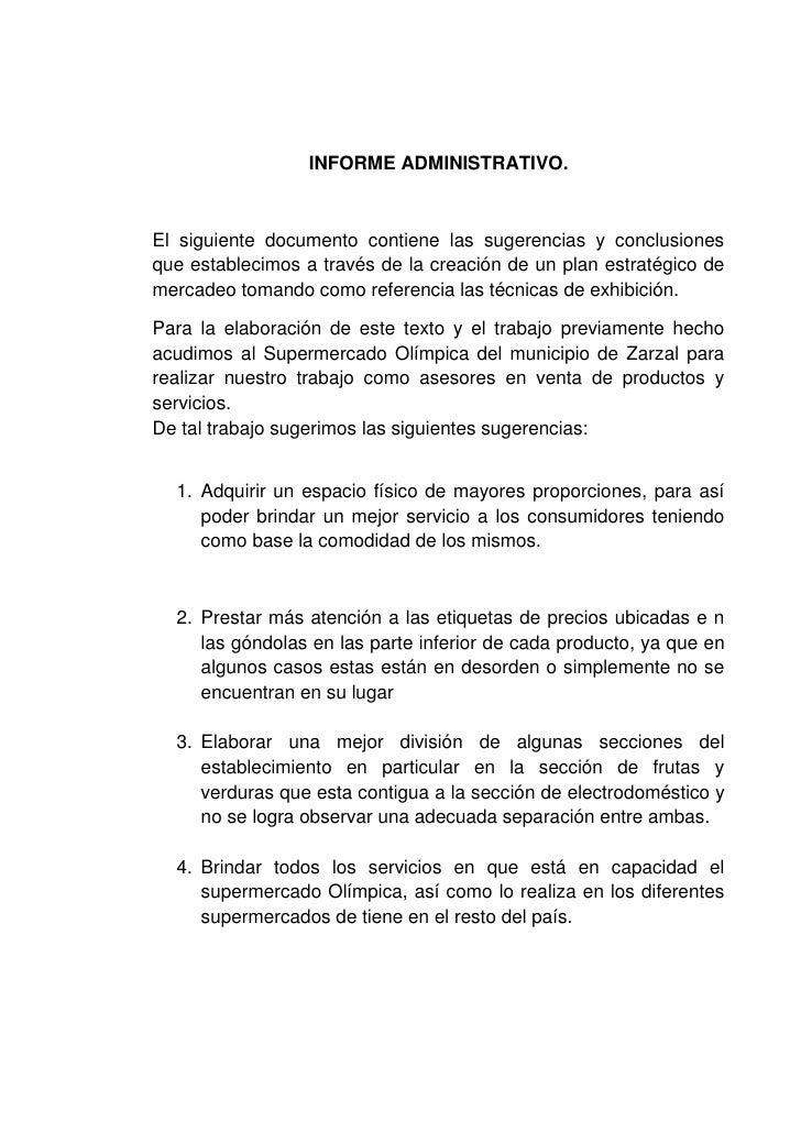 Informe administrativo
