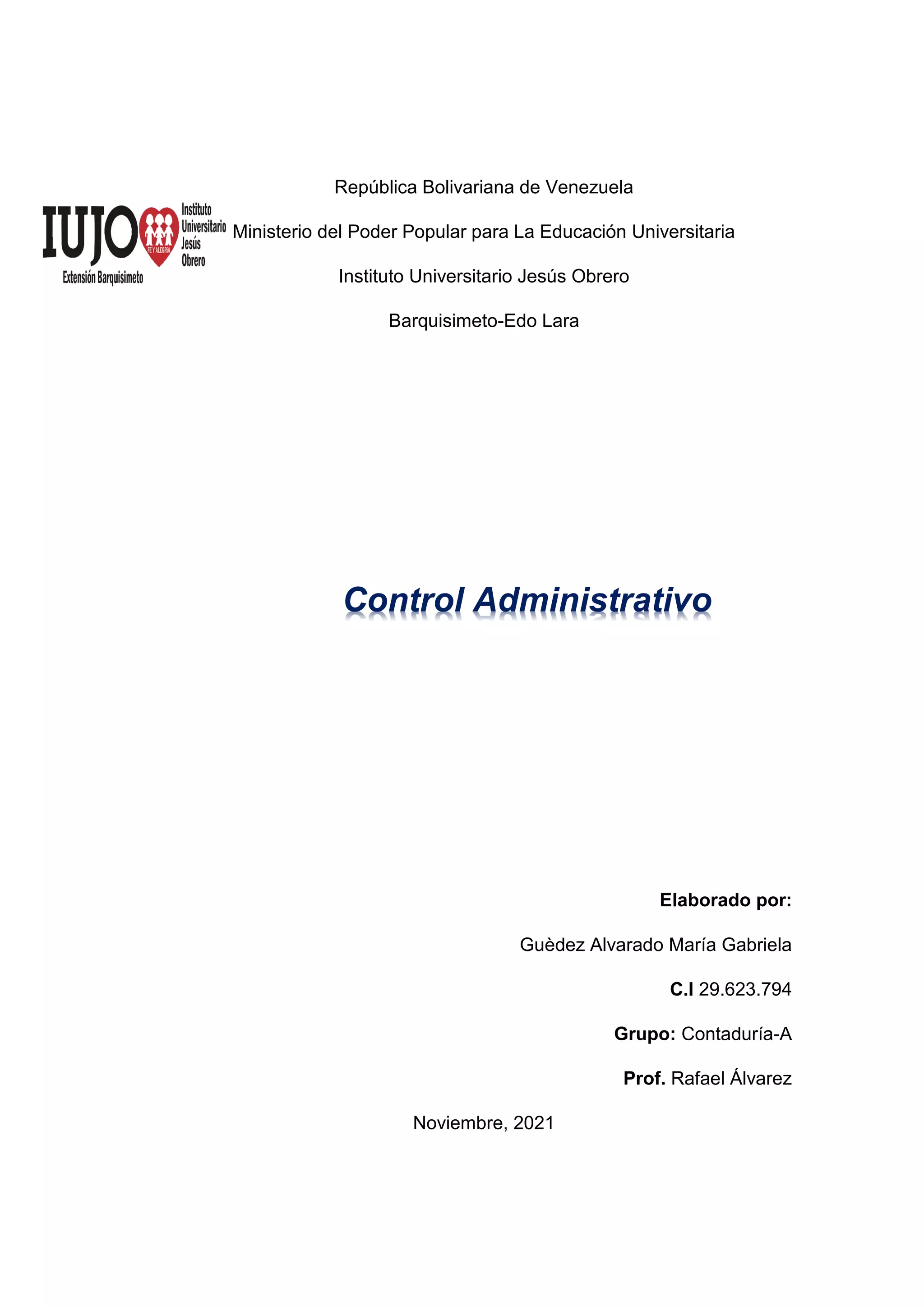 Informe administrativo.control administrativo | PDF
