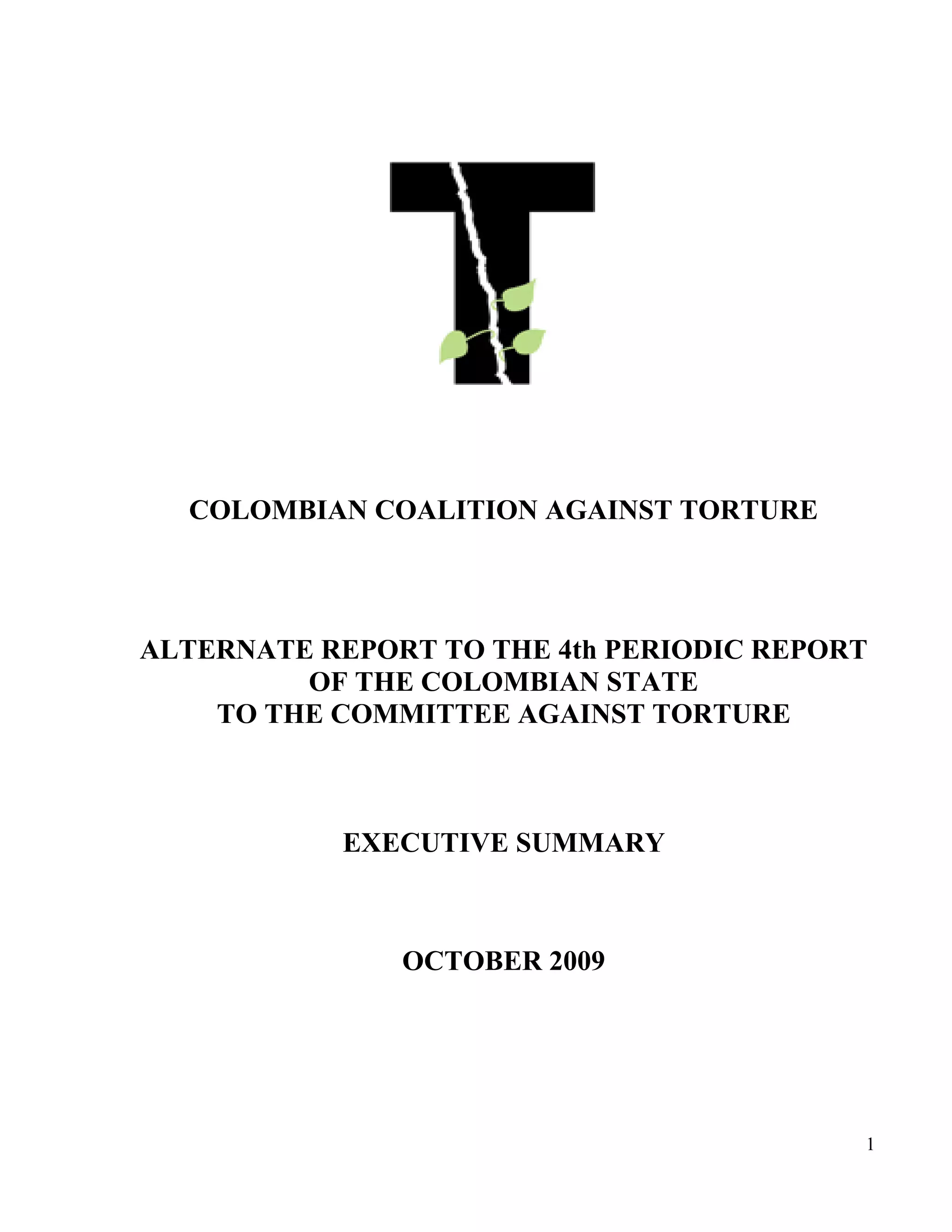 Alternate report to the 4th periodic report of the Colombian State to ...