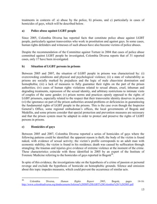 Alternate report to the 4th periodic report of the Colombian State to ...