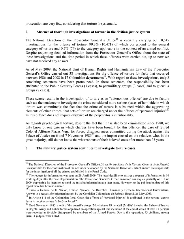 Alternate report to the 4th periodic report of the Colombian State to ...