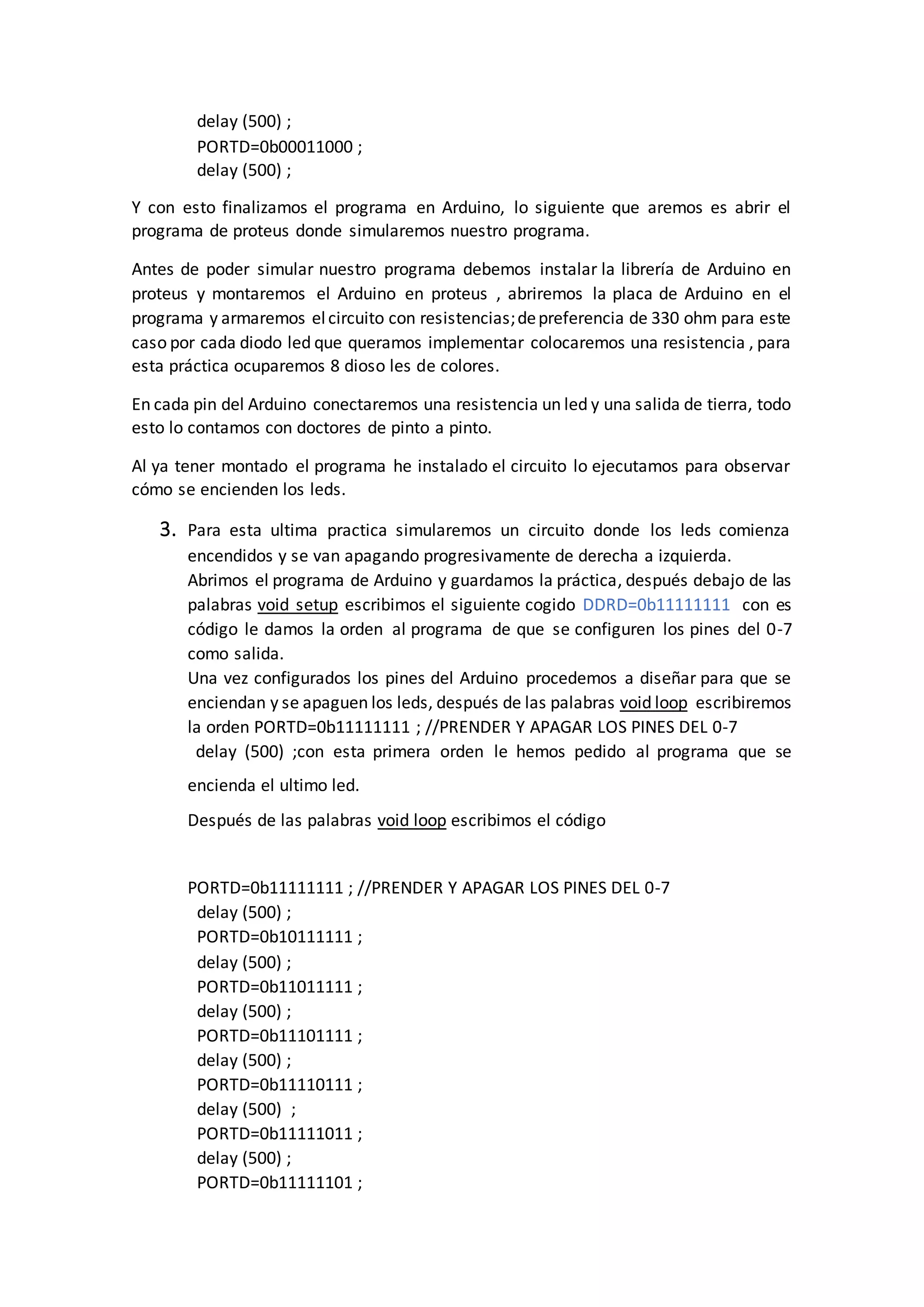 Informe arduino y proteus | DOCX