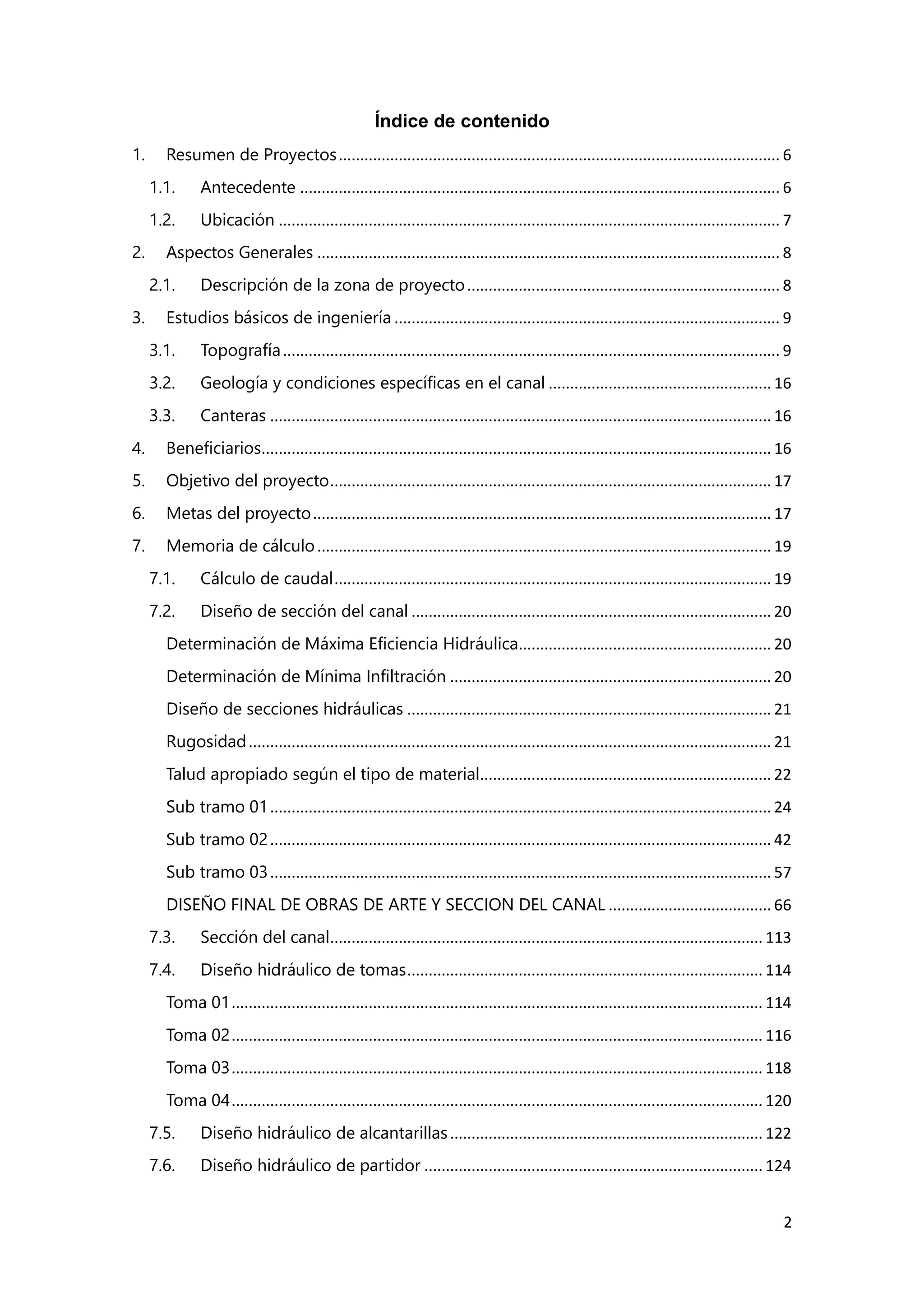 INFORME COMPLETO Quebrada de Punguy para facilitar la irrigación de las ...