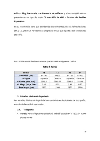 INFORME COMPLETO Quebrada de Punguy para facilitar la irrigación de las ...
