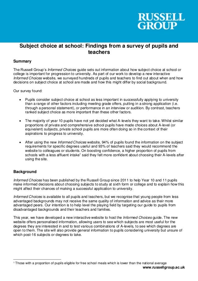 Informed choices-subject-choice-at-school-briefing | PDF | Educational ...