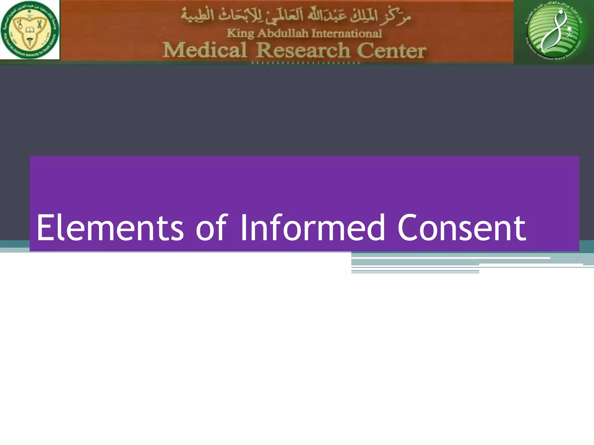Informed consent: Definition & elements | PPTX