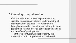 Informed Consent and Steps to Obtain Informed Consent | PPTX