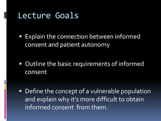 Informed consent and vulnerable populations | PPTX