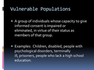 Vulnerable People Definition