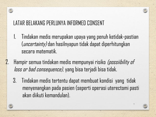 INFORMED CONSENT DALAM PEMBERIAN ASUHAN KEPERAWATAN | PPTX