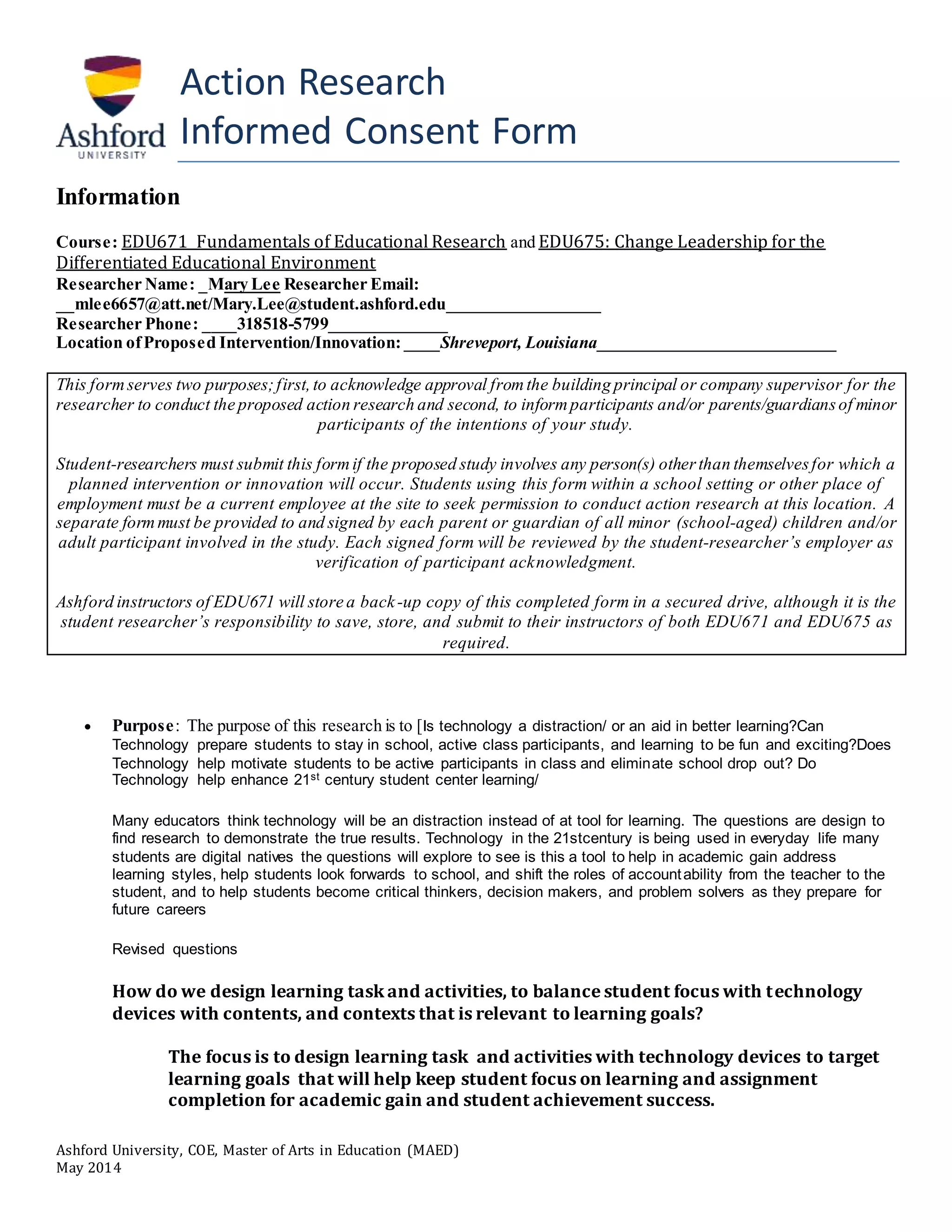 Informed consent form | PDF