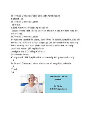 Informed Consent Form and IRB ApplicationSubmit the Informed Con.docx