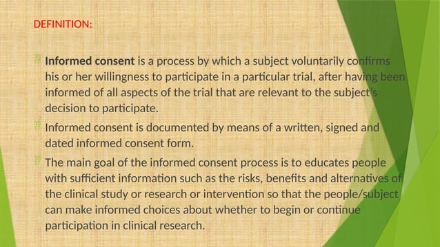 INFORMED CONSENT PROCESS AND PROCEDURE.pptx | Pharmaceutical Drugs | Medical Health