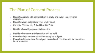 Informed consent process and procedures | PPTX