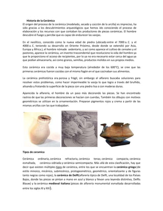 Informe de cerámica | DOCX