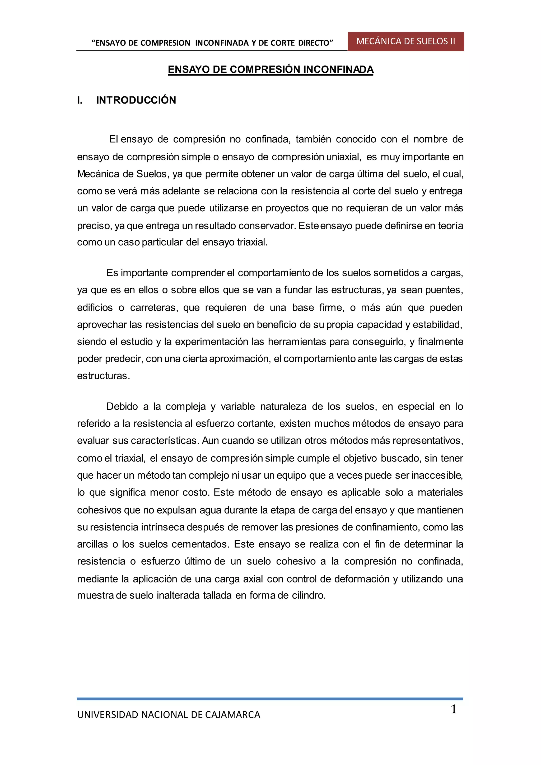 Informe de compresion simle | DOCX