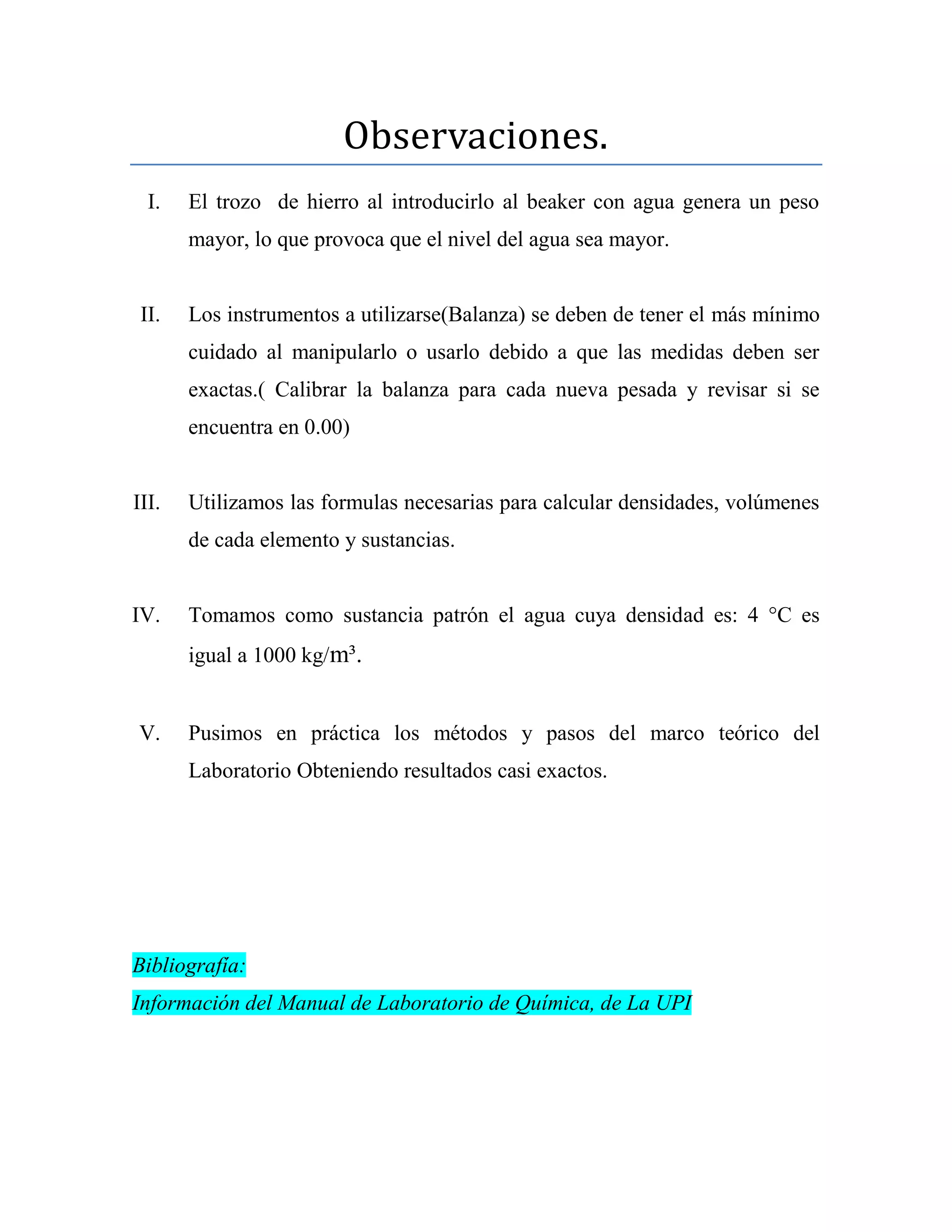 Informe De Laboratorio Densidad De Un Cuerpo Pdf