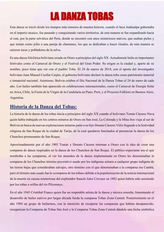 Informe de la danza tobas | PDF