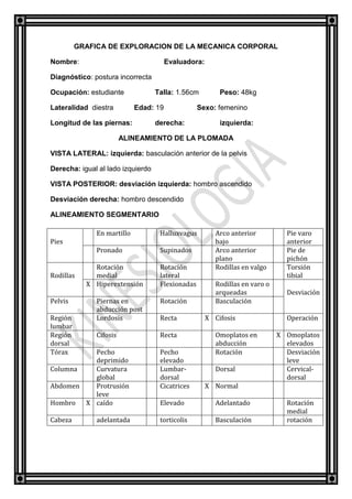 Informe de la práctica de postura vista lateral | DOCX