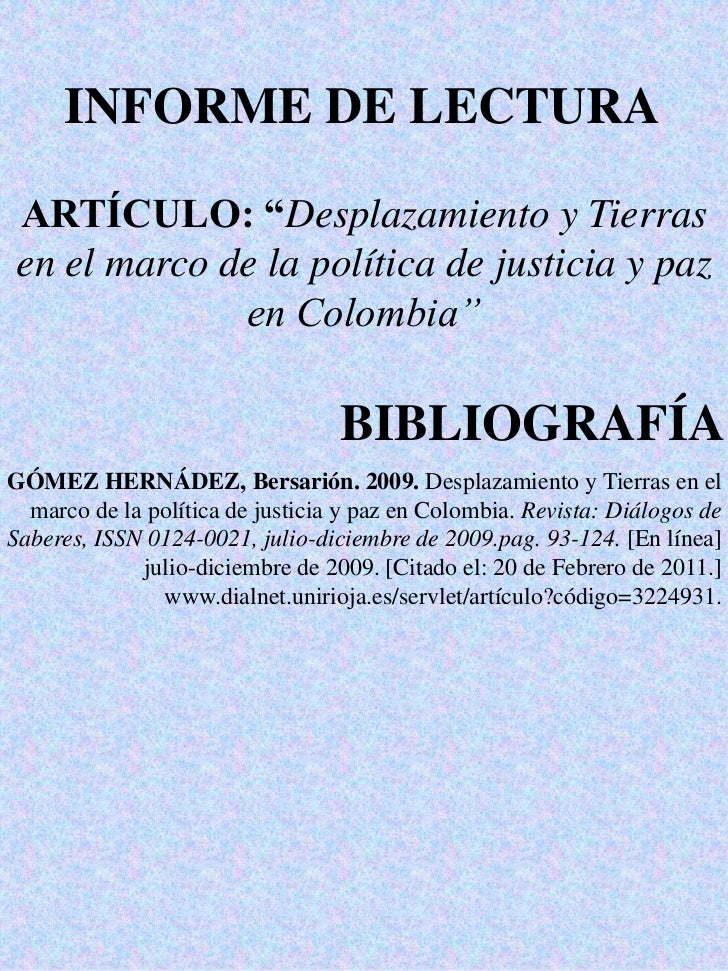 Informe De Lectura