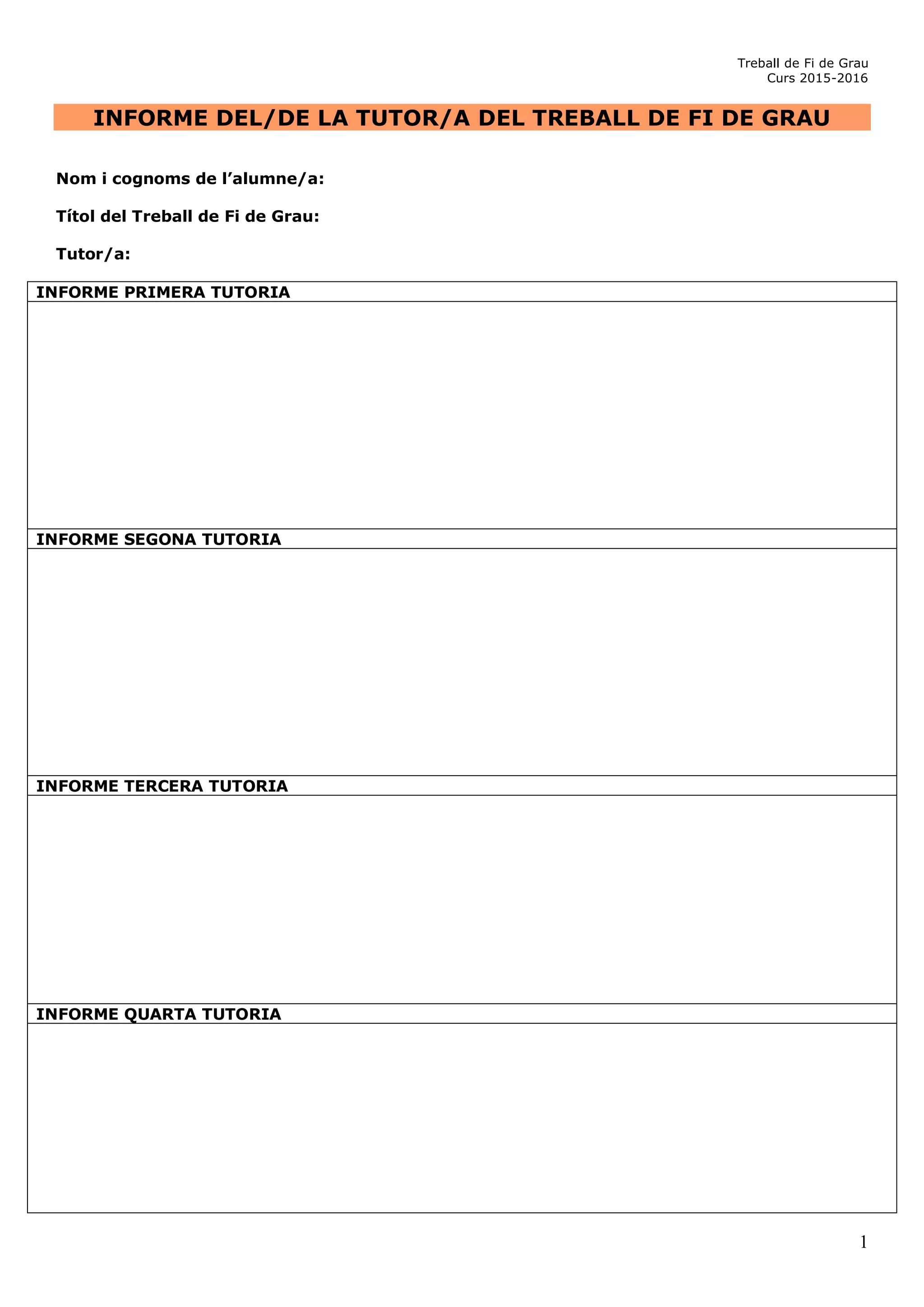 Informe del tutor amb rubriques | PDF