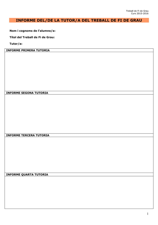 Informe del tutor amb rubriques | PDF