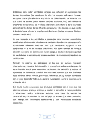 Informe de observacion y práctica esc Josefa O | DOCX