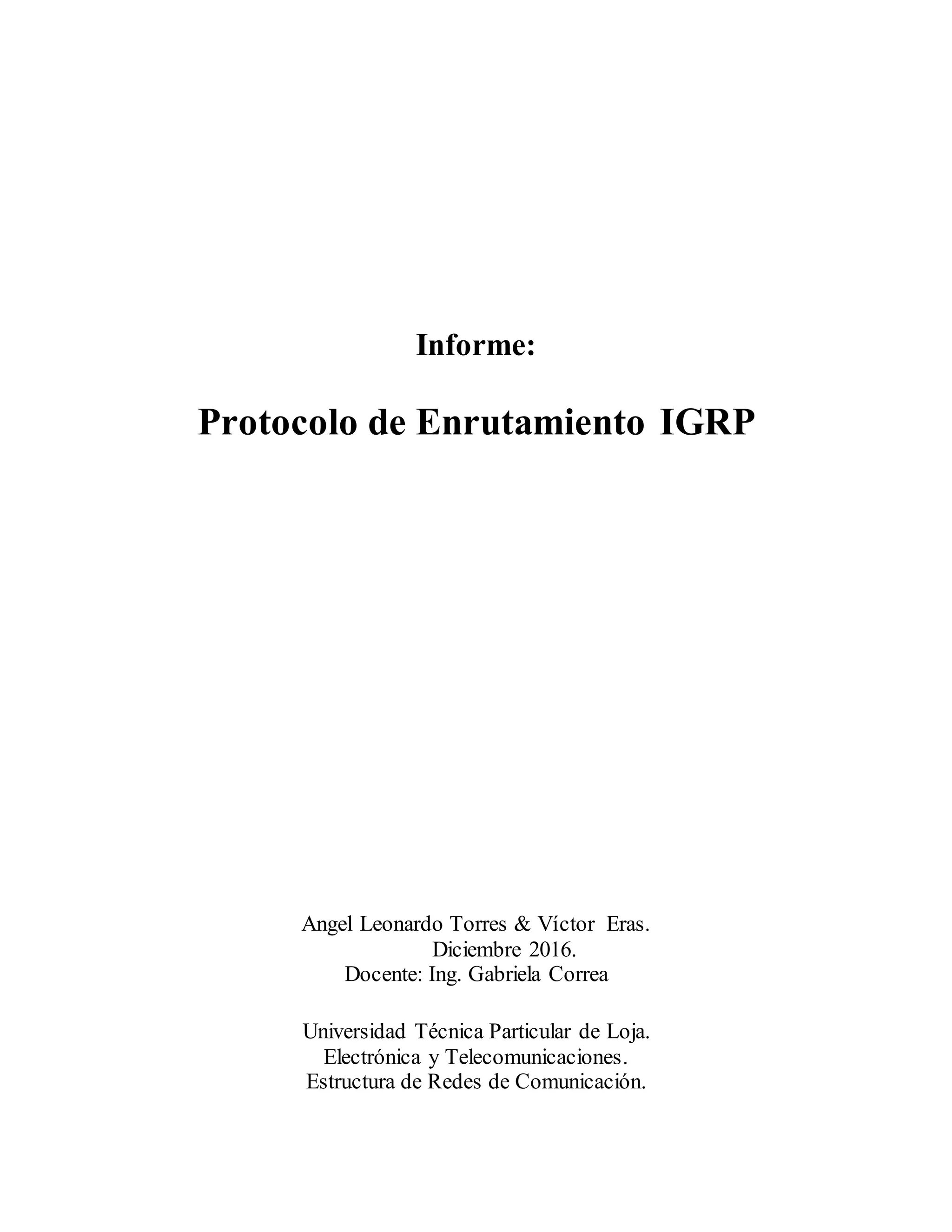 O Protocolo Igrp é Proprietario Da - RETOEDU