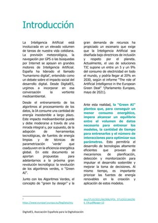 ALGORITMOS VERDES: 10 retos para el desarrollo de la Inteligencia ...