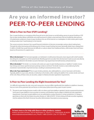 Informed Investor: Peer-to-Peer Lending | PDF