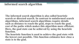 Informed search algorithms.pptx | Computing | Technology & Computing