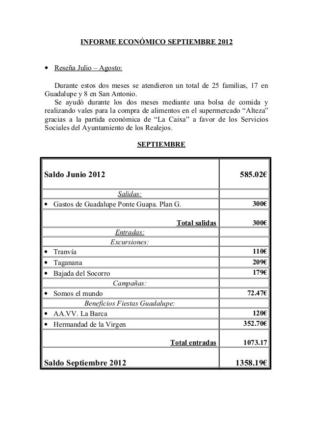 Informe económico septiembre 2012